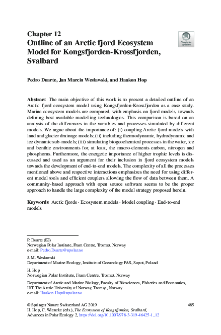 (PDF) Outline of an Arctic fjord Ecosystem Model for Kongsfjorden ...