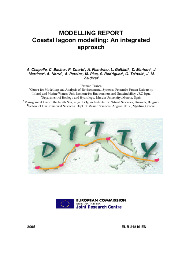 (PDF) Modelling report. Coastal lagoon modelling: An integrated approach