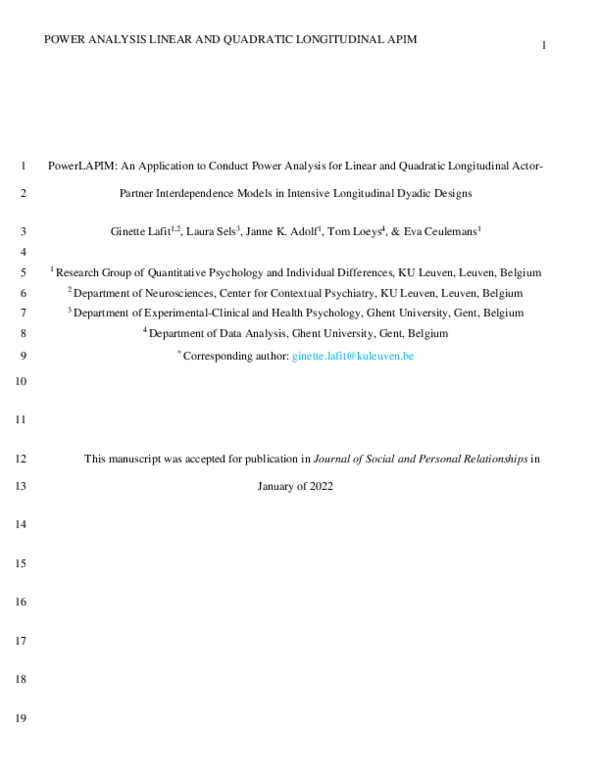 (PDF) PowerLAPIM: An application to conduct power analysis for linear and quadratic longitudinal ...