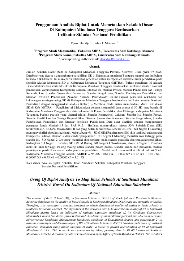 (PDF) Penggunaan Analisis Biplot Untuk Memetakkan Sekolah Dasar Di ...