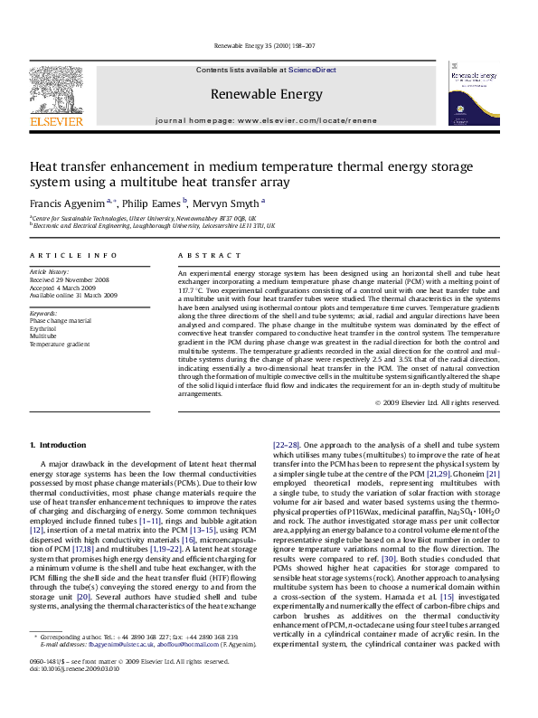 (PDF) Heat transfer enhancement in medium temperature thermal energy storage system using a ...