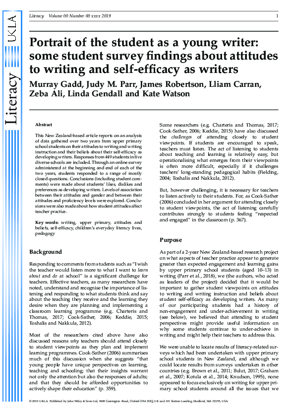 (PDF) Portrait of the student as a young writer: some student survey ...