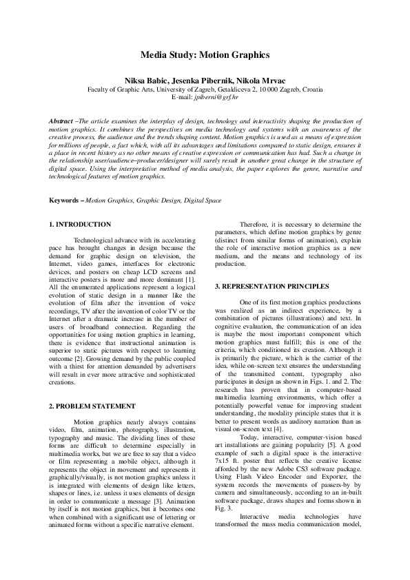 (PDF) Media study: Motion graphics