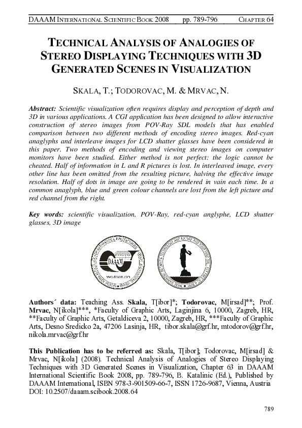(PDF) Technical Analysis of Analogies of Stereo Displaying Techniques ...