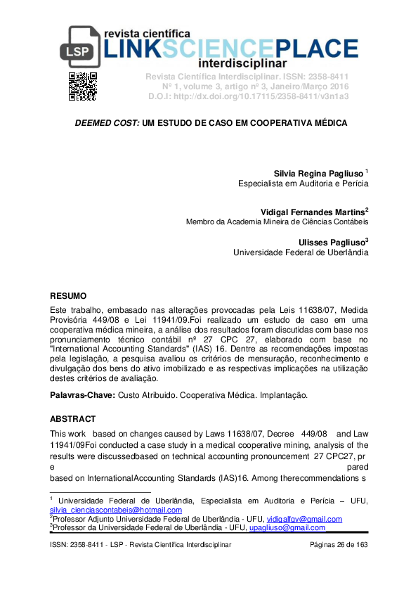 (PDF) Deemed Cost: Um Estudo De Caso Em Cooperativa Médica