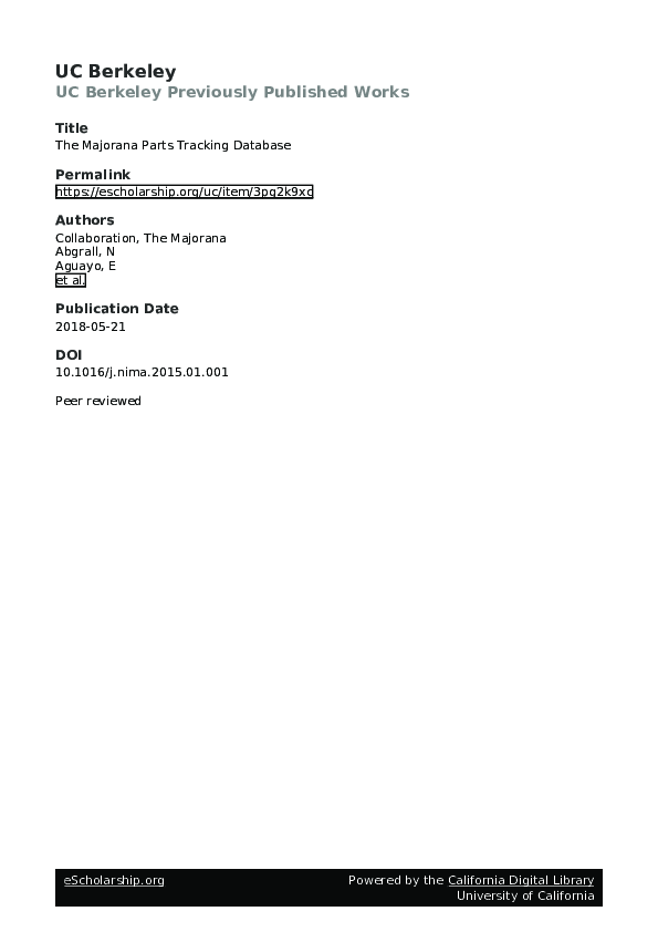 (PDF) The Majorana Parts Tracking Database