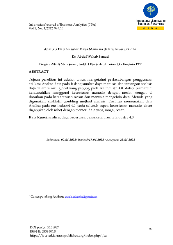 (PDF) Analisis Data Sumber Daya Manusia Dalam Isu-Isu Global
