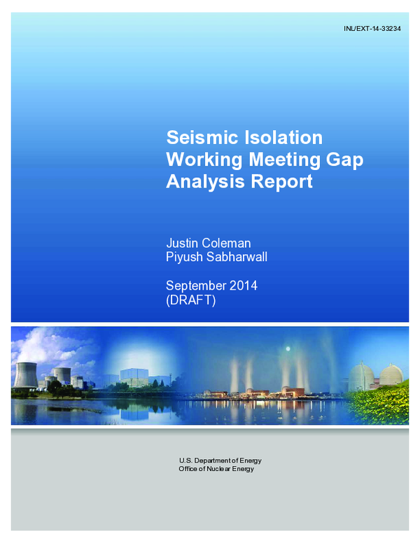 (PDF) Seismic Isolation Working Meeting Gap Analysis Report