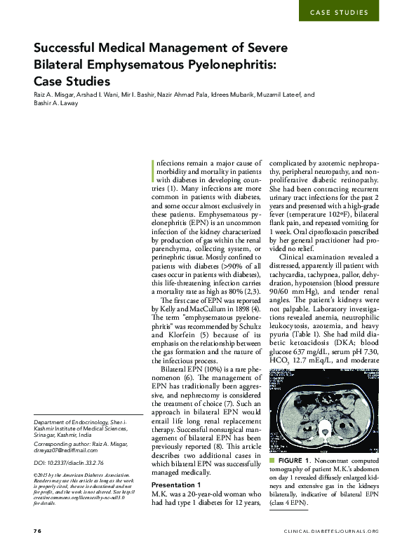 (PDF) Successful Medical Management of Severe Bilateral Emphysematous ...