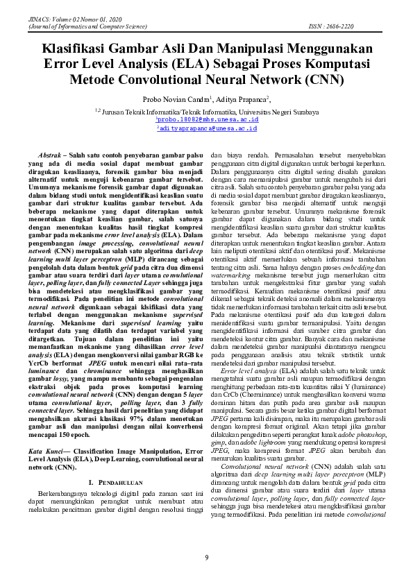 (PDF) Klasifikasi Gambar Asli dan Manipulasi Menggunakan Error Level ...
