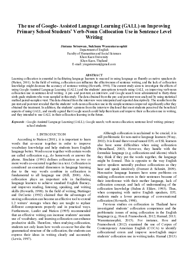 (PDF) The use of Google- Assisted Language Learning (GALL) on Improving ...