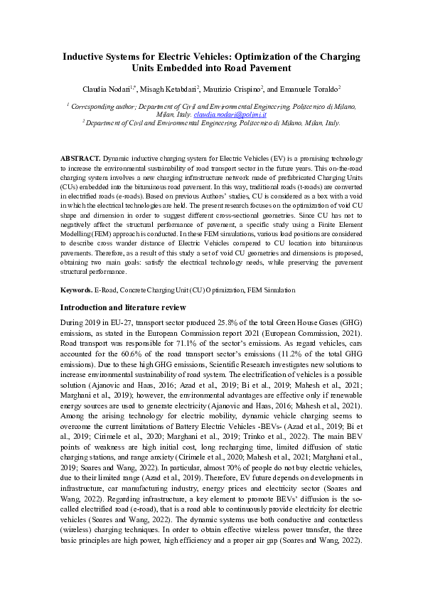 (PDF) Inductive Systems for Electric Vehicles: Optimization of the ...