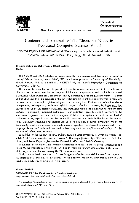 (PDF) Contents and abstracts of the electronic notes in Theoretical ...