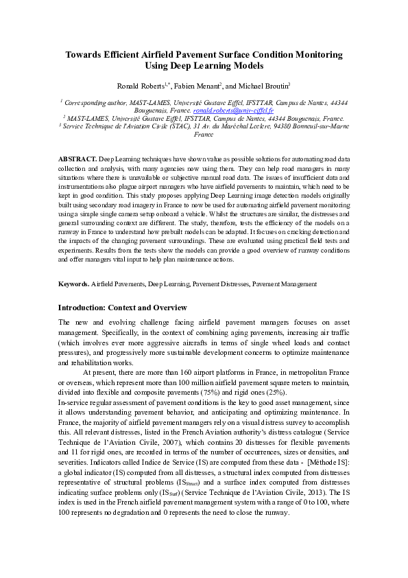 Pdf Towards Efficient Airfield Pavement Surface Condition Monitoring Using Deep Learning Models