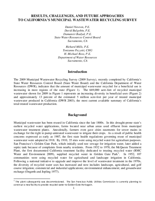 (PDF) 1 Results, Challenges, and Future Approaches to California’s ...