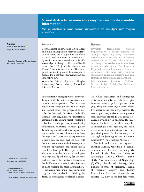 (PDF) Visual abstracts: an innovative way to disseminate scientific ...