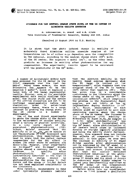 (PDF) Evidence for the neutral charge state model of the DX center from ...