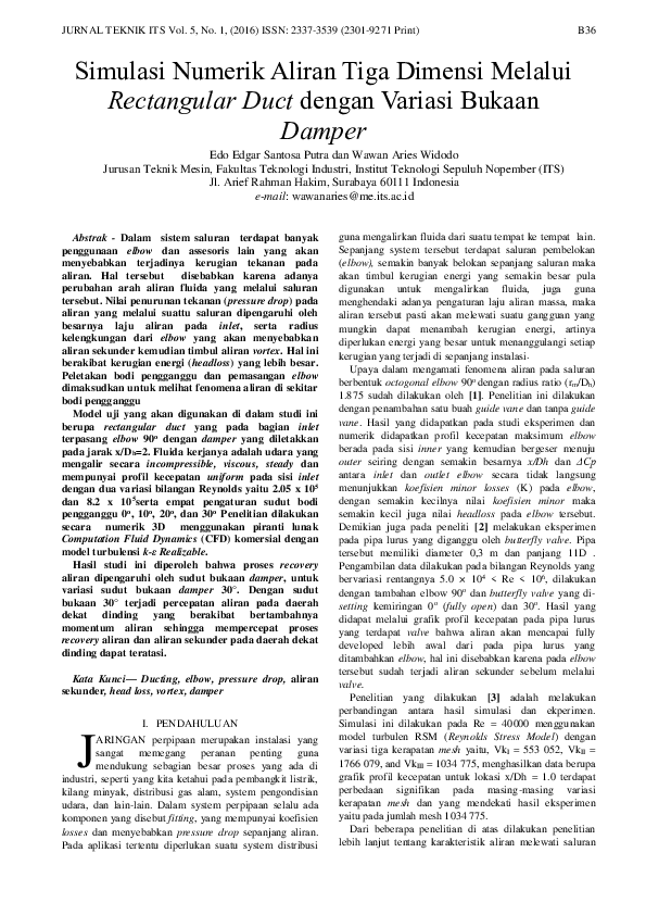 (PDF) Simulasi Numerik Aliran Tiga Dimensi Melalui Rectangular Duct ...