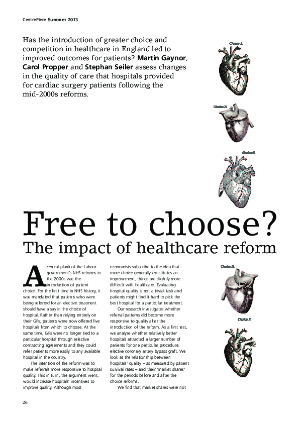 (PDF) Free to choose? The impact of healthcare reform