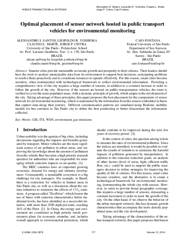 (PDF) Optimal placement of sensor network hosted in public transport vehicles for environmental ...