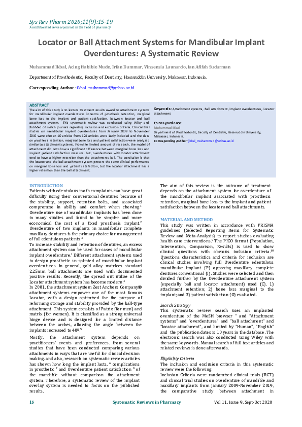 (PDF) Locator or Ball Attachment Systems for Mandibular Implant ...