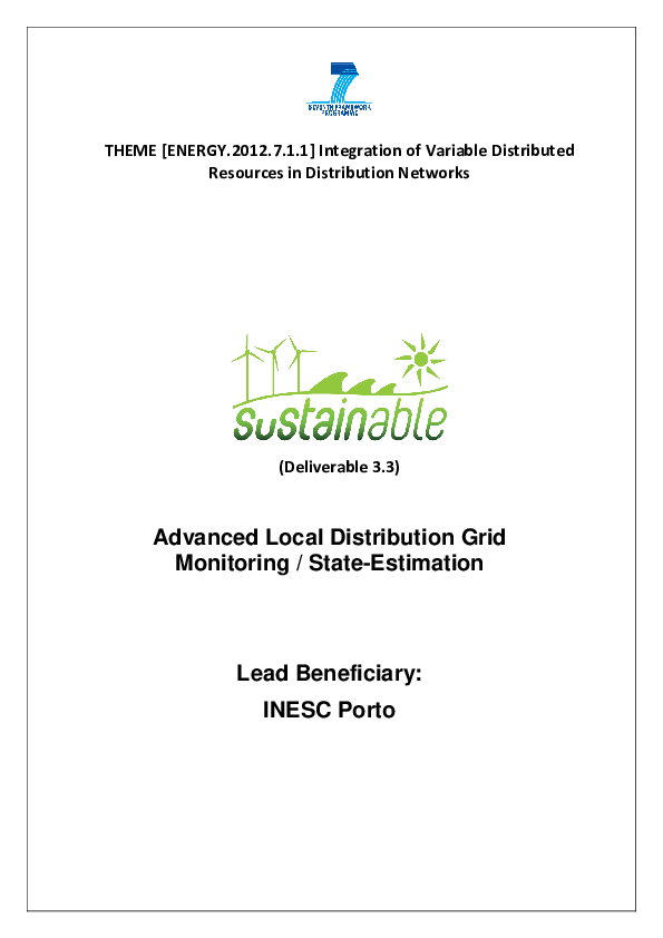 (PDF) Deliverable 3.3 - Advanced Local Distribution Grid Monitoring / State-Estimation