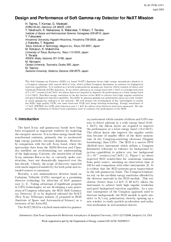 (PDF) Design and performance of the soft gamma-ray detector for the ...