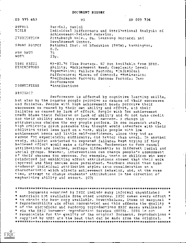 (PDF) Individual Differences and Attributional Analysis of Achievement ...