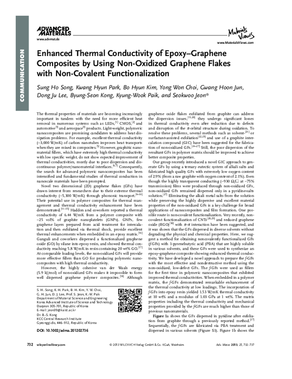 (PDF) Enhanced Thermal Conductivity of Epoxy-Graphene Composites by ...