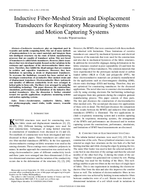 (PDF) Inductive fiber-meshed strain and displacement transducers for respiratory measuring ...