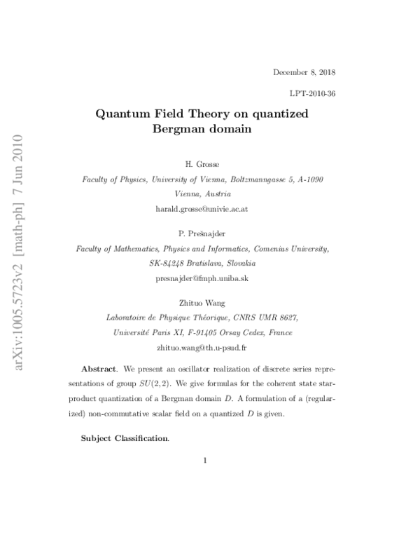 (PDF) Quantum Field Theory on quantized