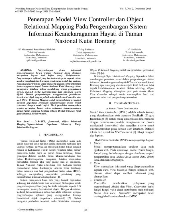 (PDF) Penerapan Model View Controller dan Object Relational Mapping Pada Pengembangan Sistem ...