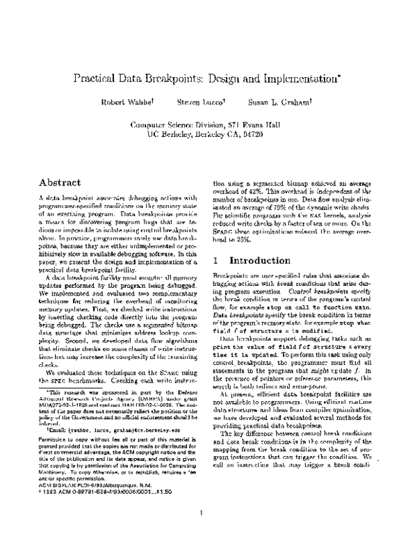 (PDF) Practical data breakpoints
