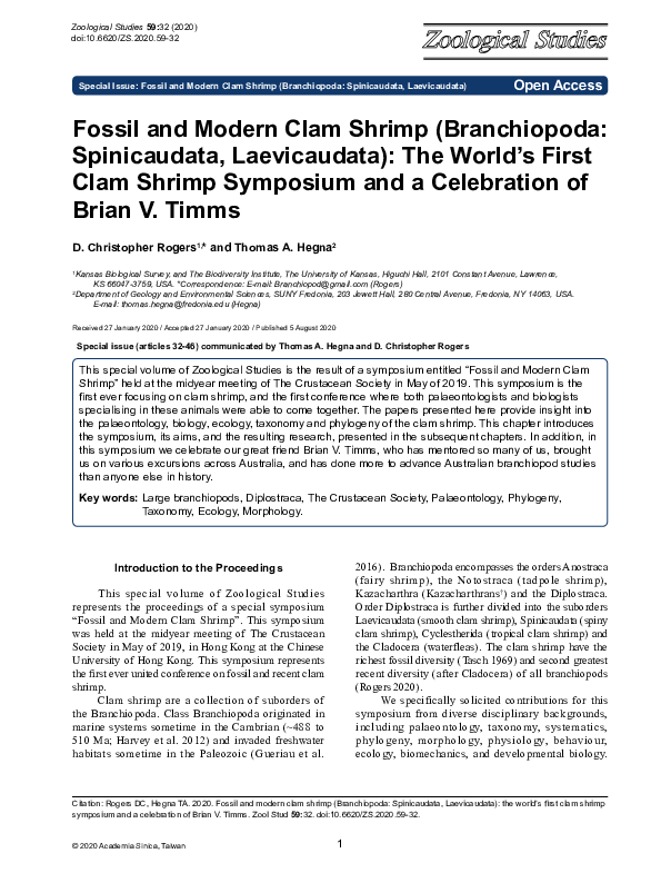 (PDF) Fossil and Modern Clam Shrimp (Branchiopoda: Spinicaudata ...