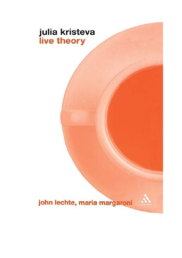 (DOC) Julia Kristeva : Live Theory