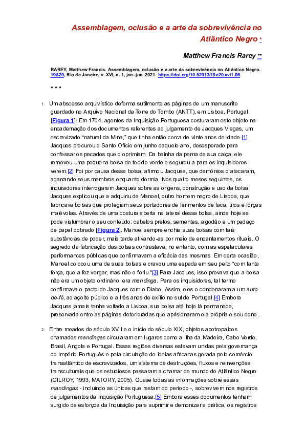 (PDF) Assemblagem, oclusão e a arte da sobrevivência no Atlântico Negro ...