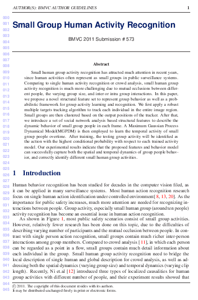 (PDF) Small group human activity recognition