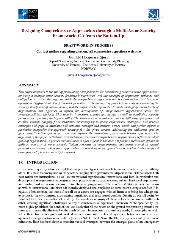 (PDF) Designing Comprehensive Approaches through a Multi-Actor Security Framework : CA from the ...