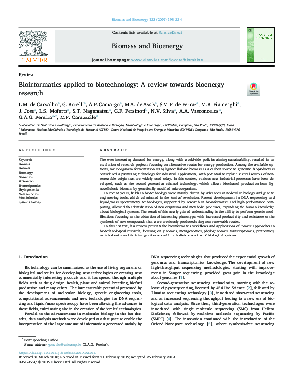 (PDF) Bioinformatics applied to biotechnology: A review towards ...
