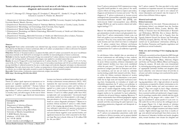 (PDF) Taenia solium metacestode preparation in rural areas of sub ...