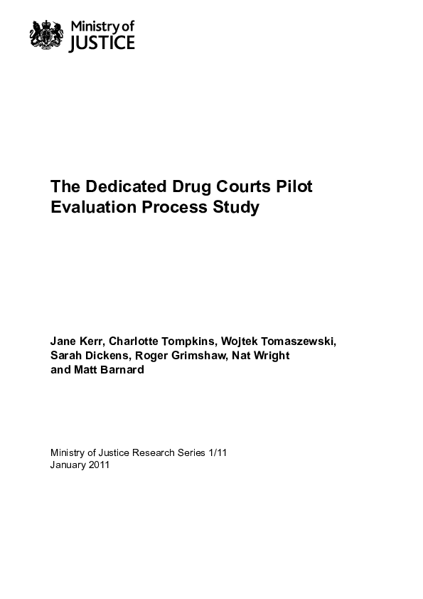 (PDF) The Dedicated Drug Courts Pilot Evaluation Process Study