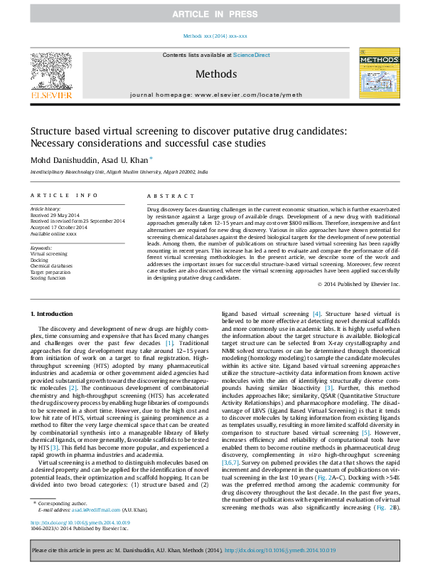 (PDF) Structure based virtual screening to discover putative drug ...