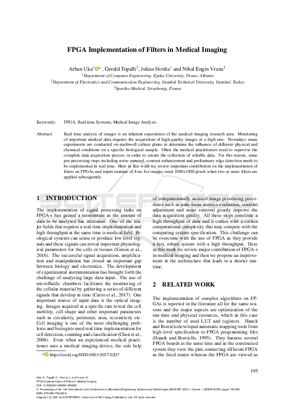 (PDF) FPGA Implementation of Filters in Medical Imaging