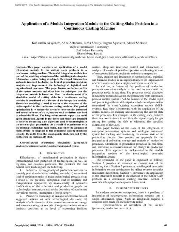 (PDF) Application of a Models Integration Module to the Cutting Slabs ...
