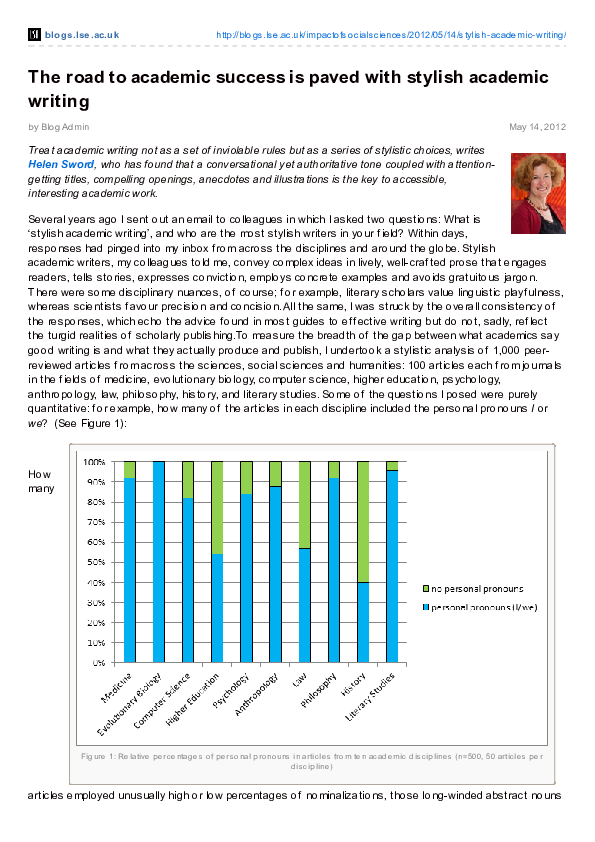 (PDF) The road to academic success is paved with stylish academic writing