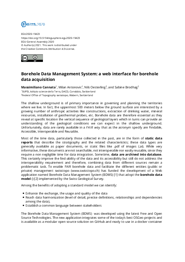 (PDF) Borehole Data Management System: a web interface for borehole data acquisition