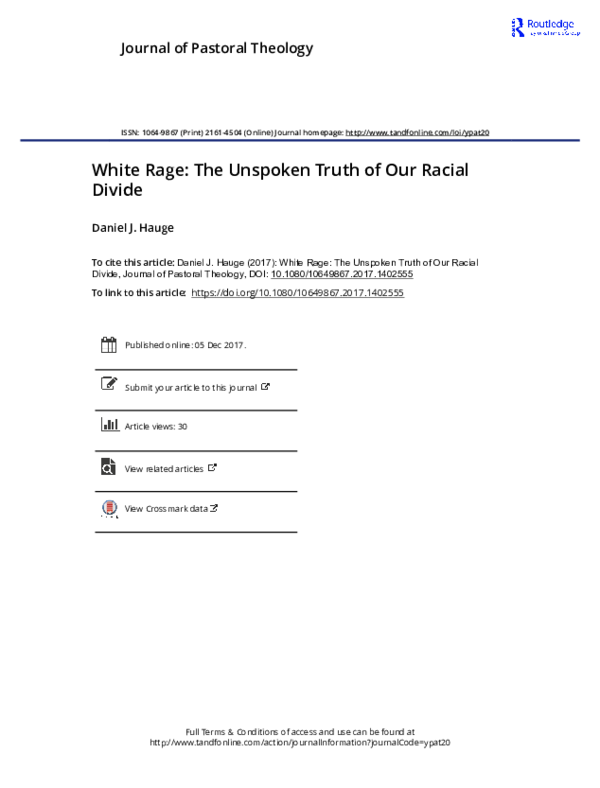 (PDF) White Rage: The Unspoken Truth of Our Racial Divide