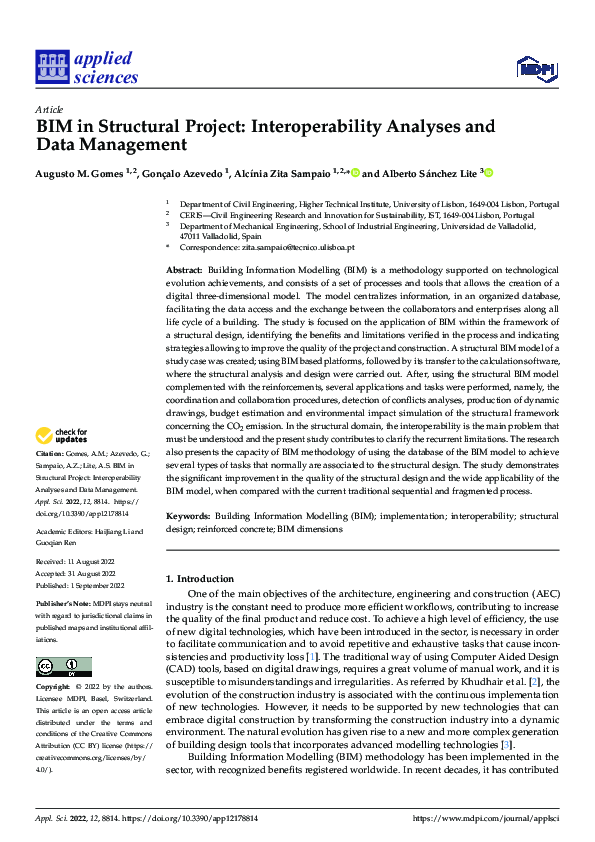 (PDF) BIM in Structural Project: Interoperability Analyses and Data Management