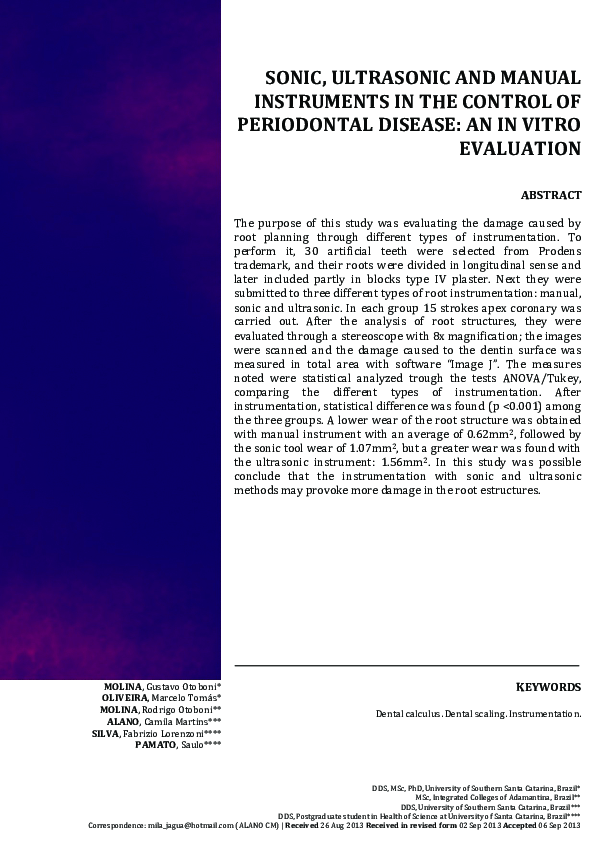 (PDF) Sonic, ultrasonic and manual instruments in the control of ...