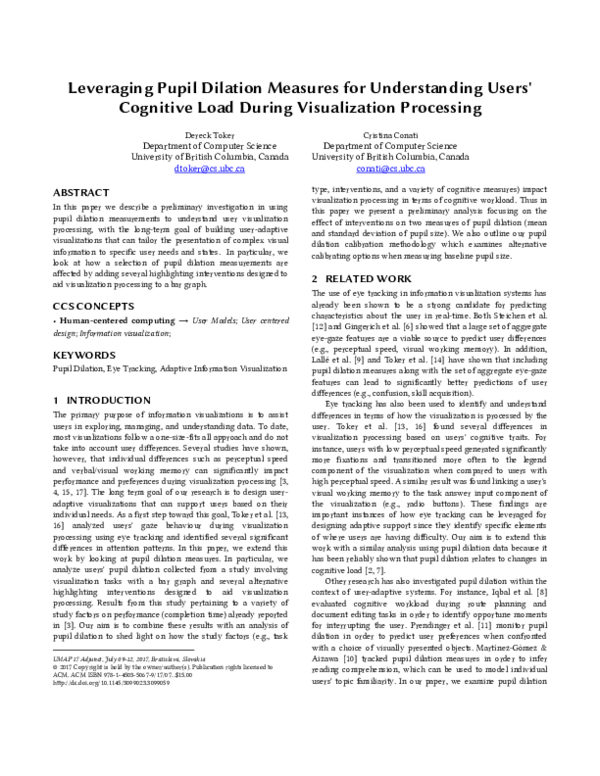 (PDF) Leveraging Pupil Dilation Measures for Understanding Users ...